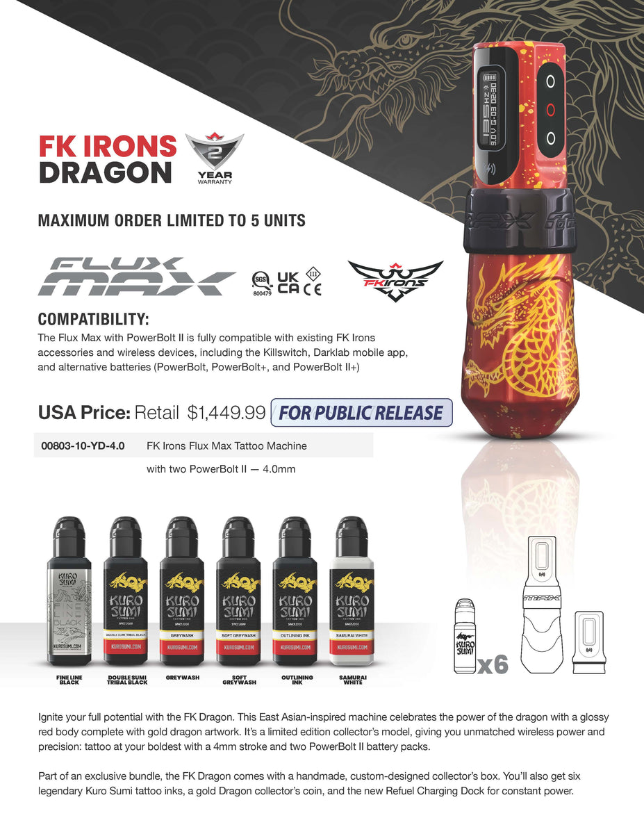 FK Irons Special Limited Edition Flux Max Dragon Machine (only 60 made ...